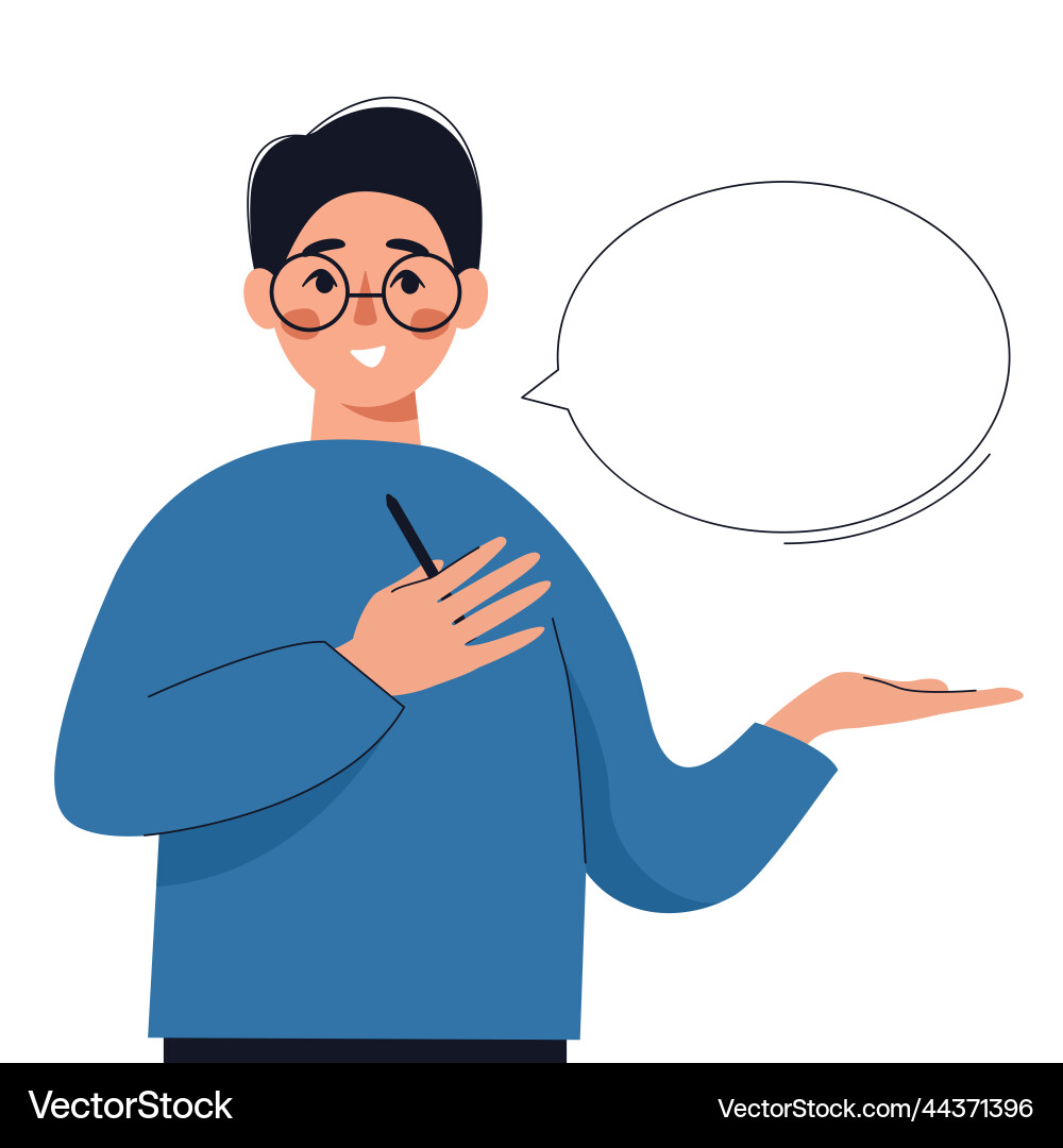 Man pointing to something with his hand person Vector Image