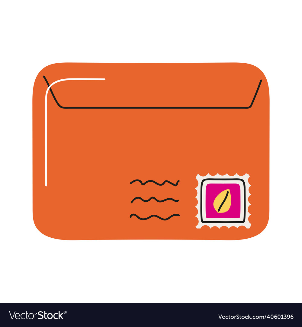 Orange envelope mail Royalty Free Vector Image