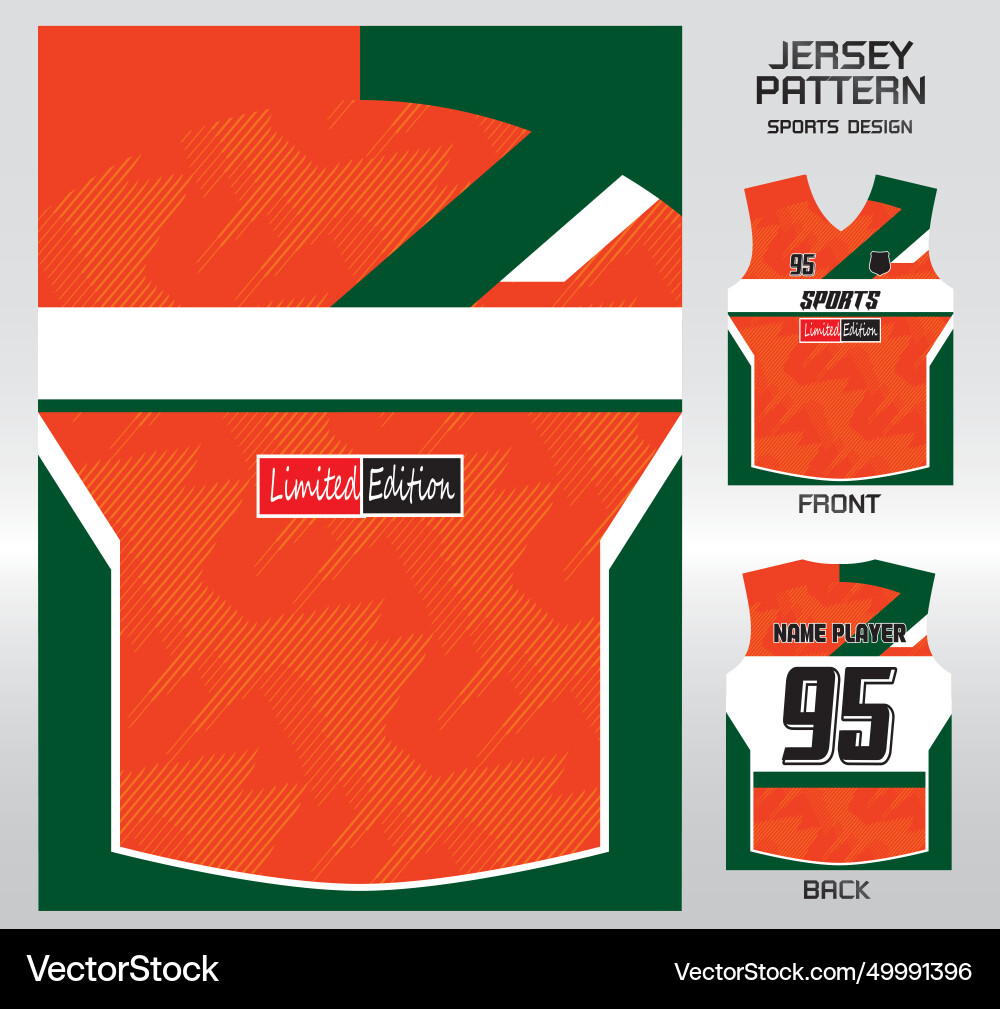 Pattern sports shirt background imageorange green Vector Image