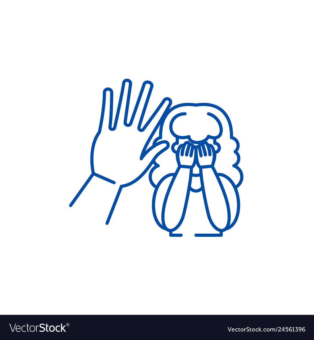 Physical aggression line icon concept Royalty Free Vector Physical aggression line icon concept Royalty Free Vector