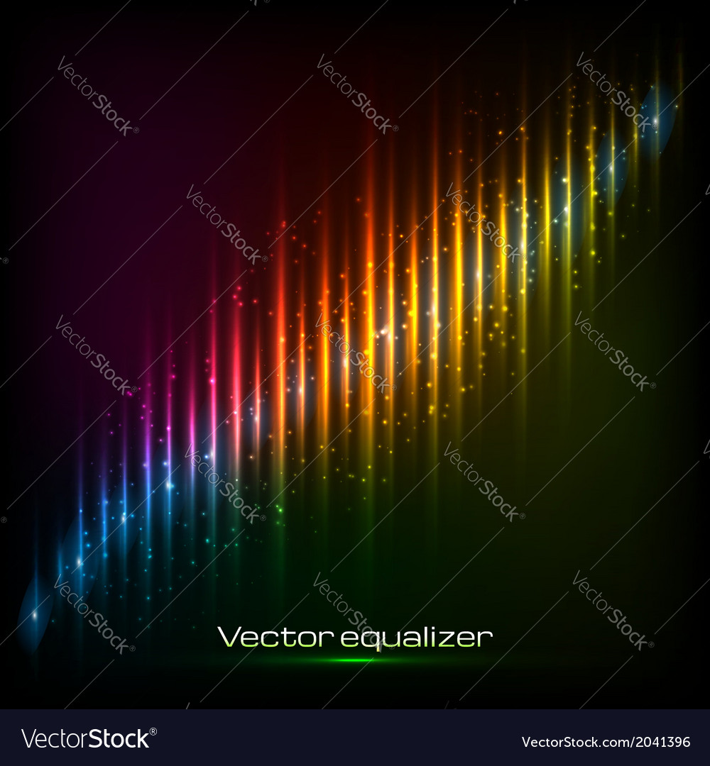 Rainbow neon diagonal equalizer Royalty Free Vector Image