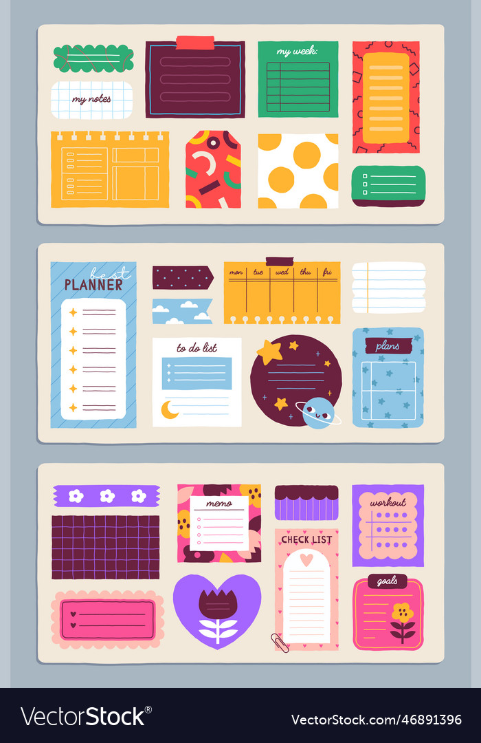 Sticky notes set Royalty Free Vector Image - VectorStock