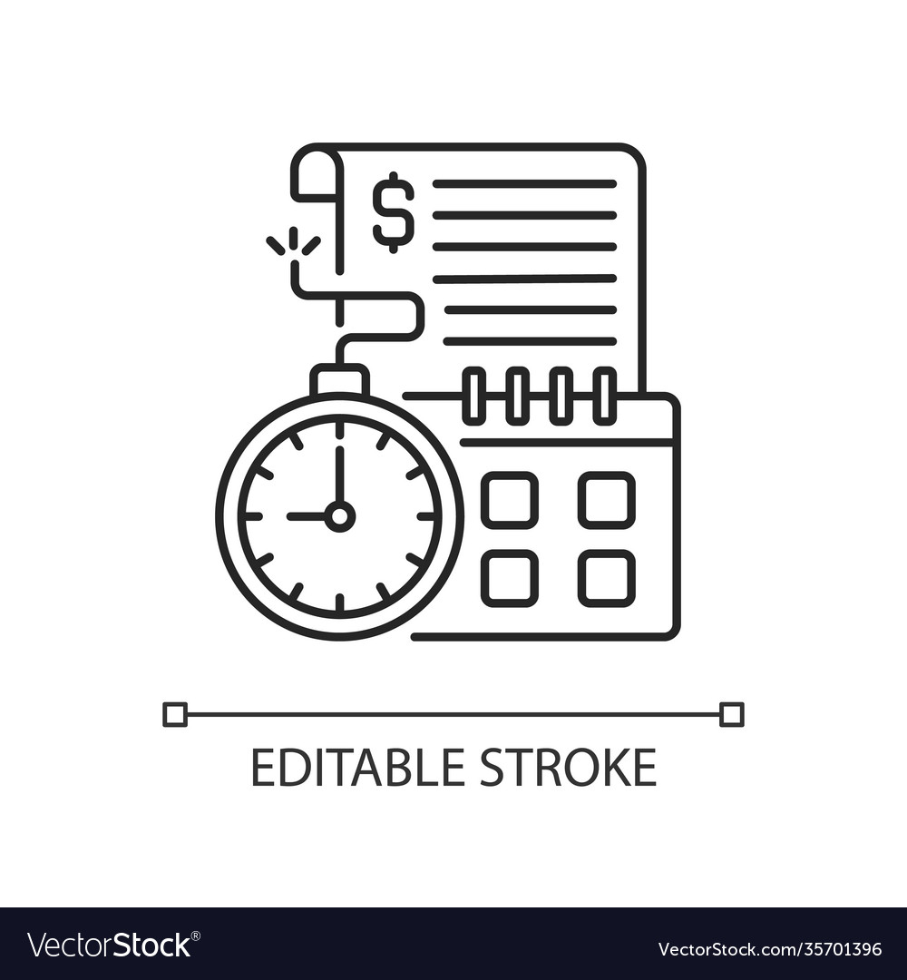 Time limit linear icon Royalty Free Vector Image