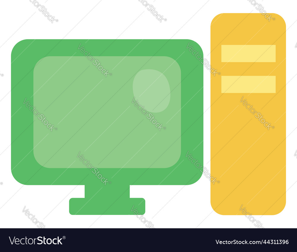 Workplace computer station on a white background Vector Image