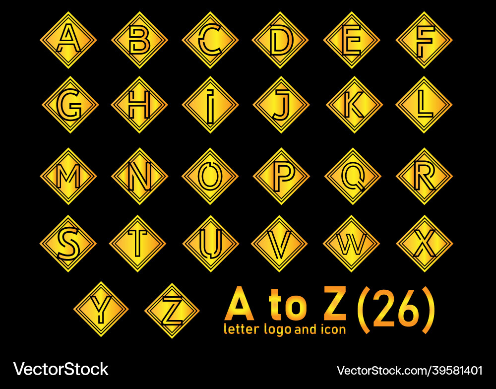 A to z letter logo and icon design bundle Vector Image