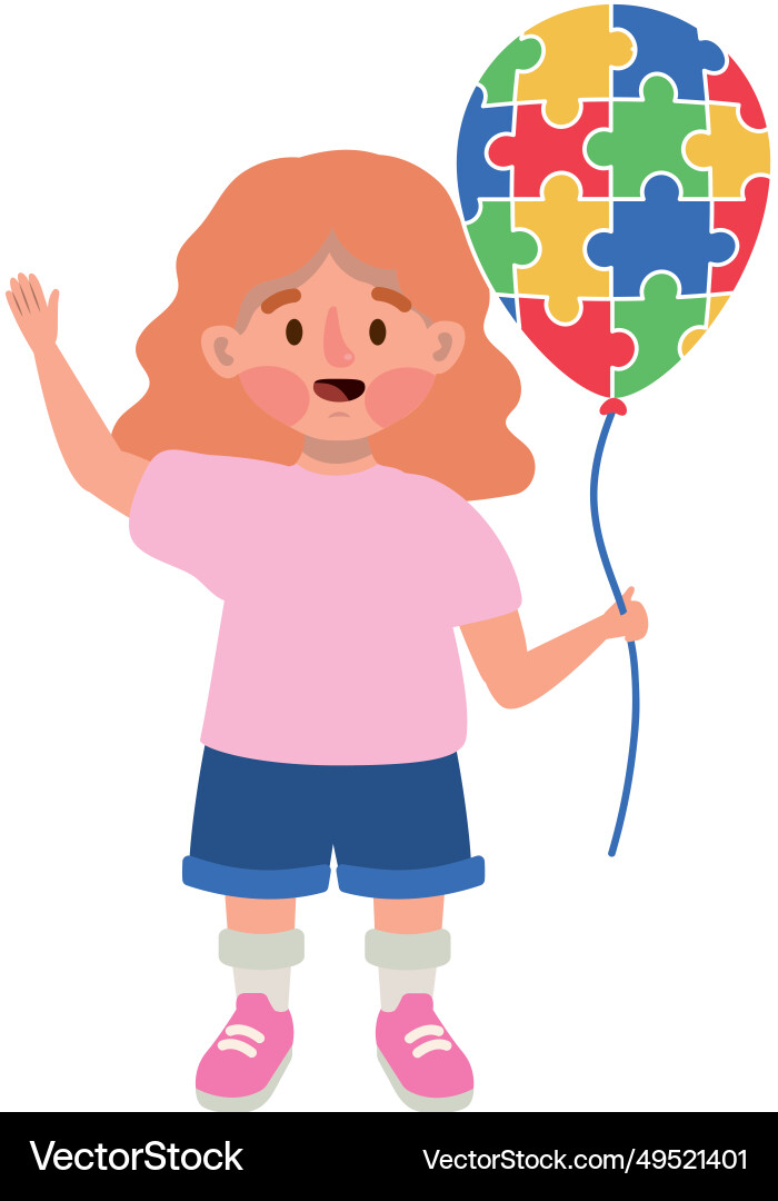 Autism happy girl Royalty Free Vector Image - VectorStock