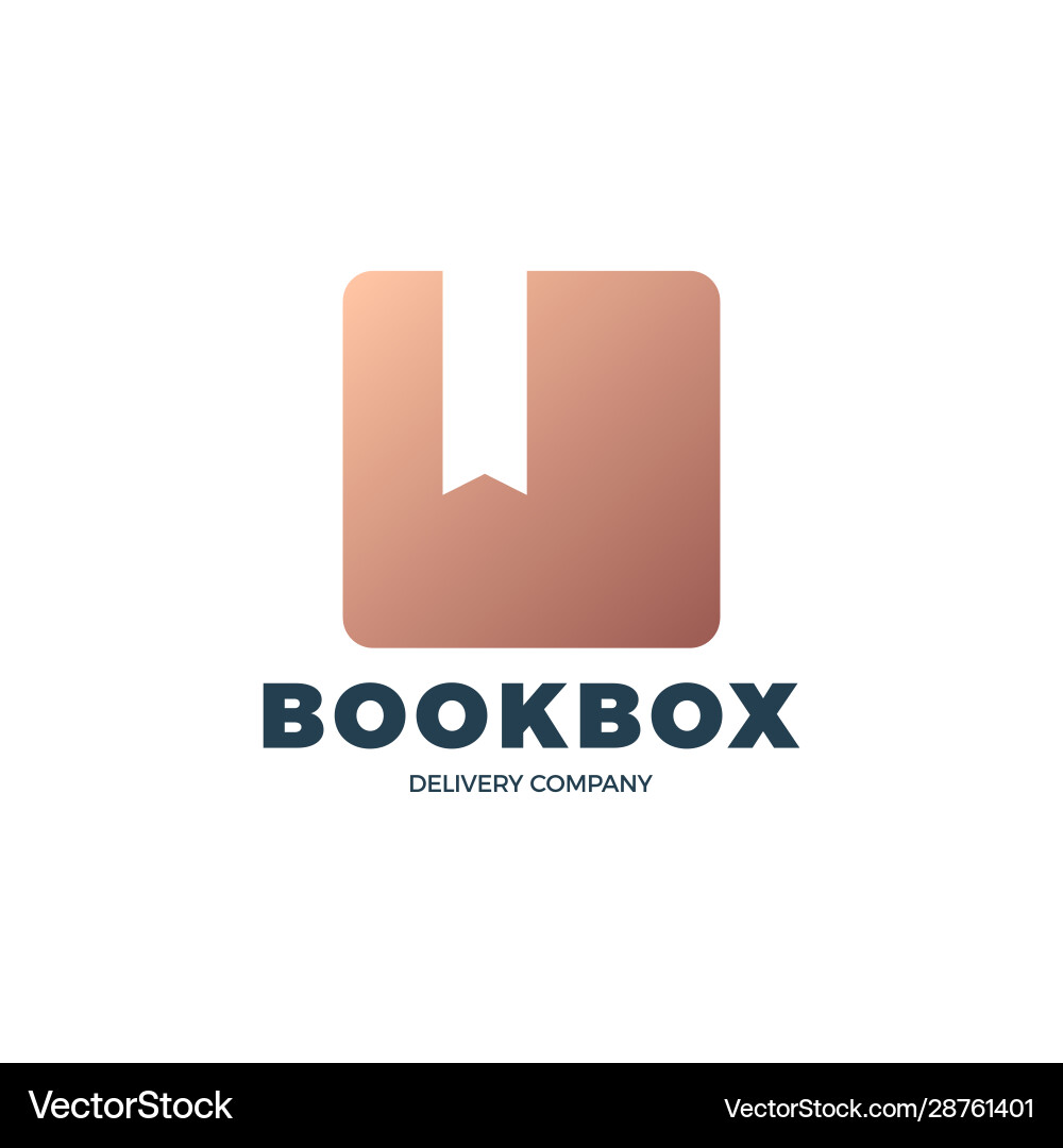Brown book box stock logo online store Royalty Free Vector