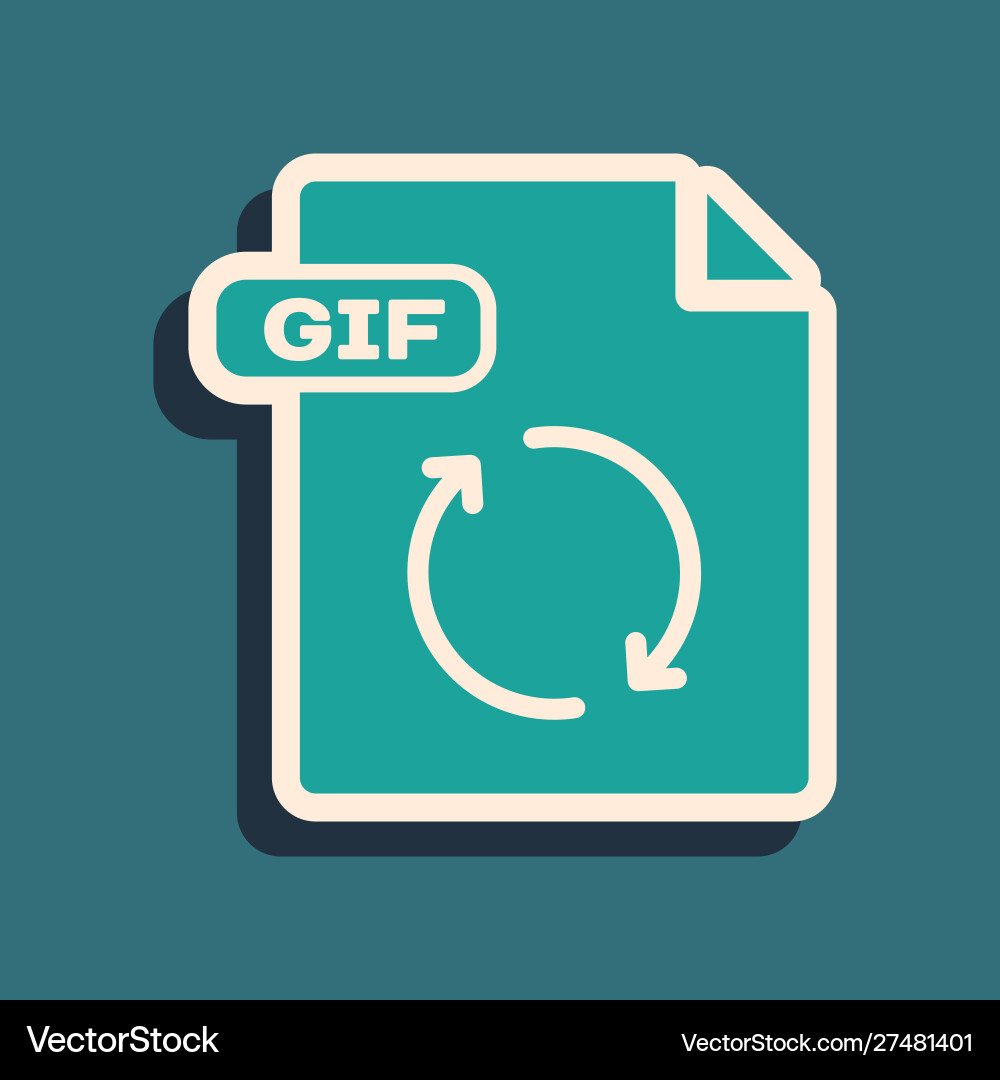 Green gif file document download gif button icon Vector Image