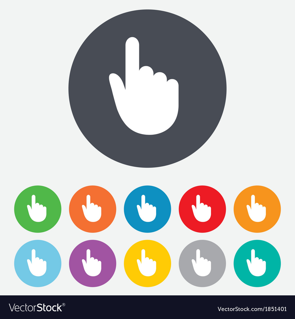 Hand cursor sign icon pointer symbol Royalty Free Vector