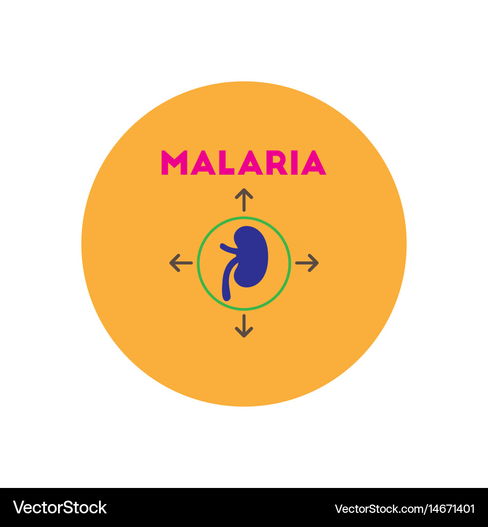 Icon on circle various symptoms of malar Vector Image
