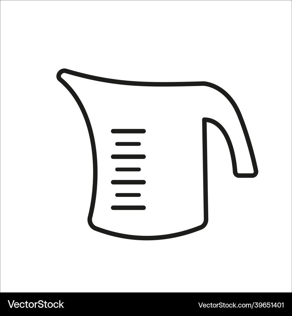 Measuring cup in outline style isolated on white Vector Image