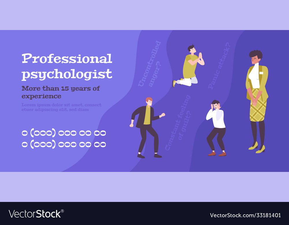 Mental health flat banner Royalty Free Vector Image Mental health flat banner Royalty Free Vector Image