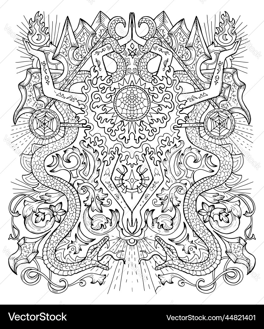 Mystic art with esoteric symbols Royalty Free Vector Image