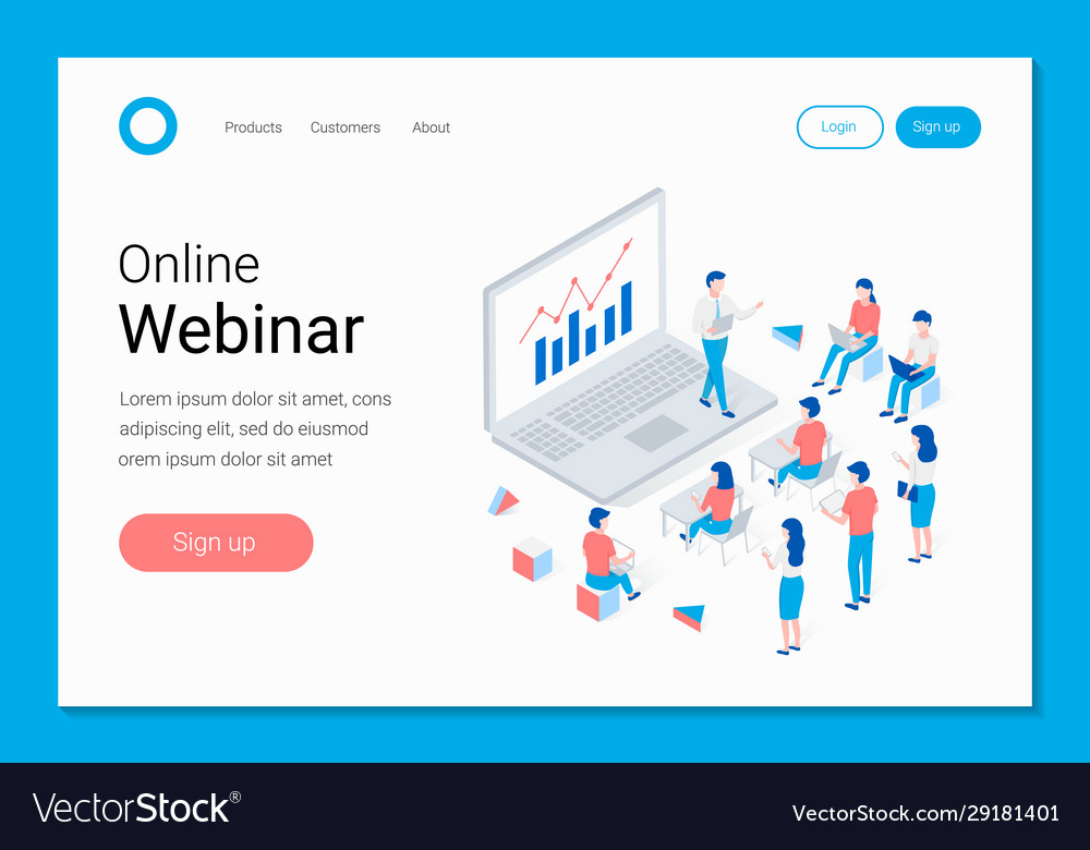 Online webinar training e-learning concept Vector Image