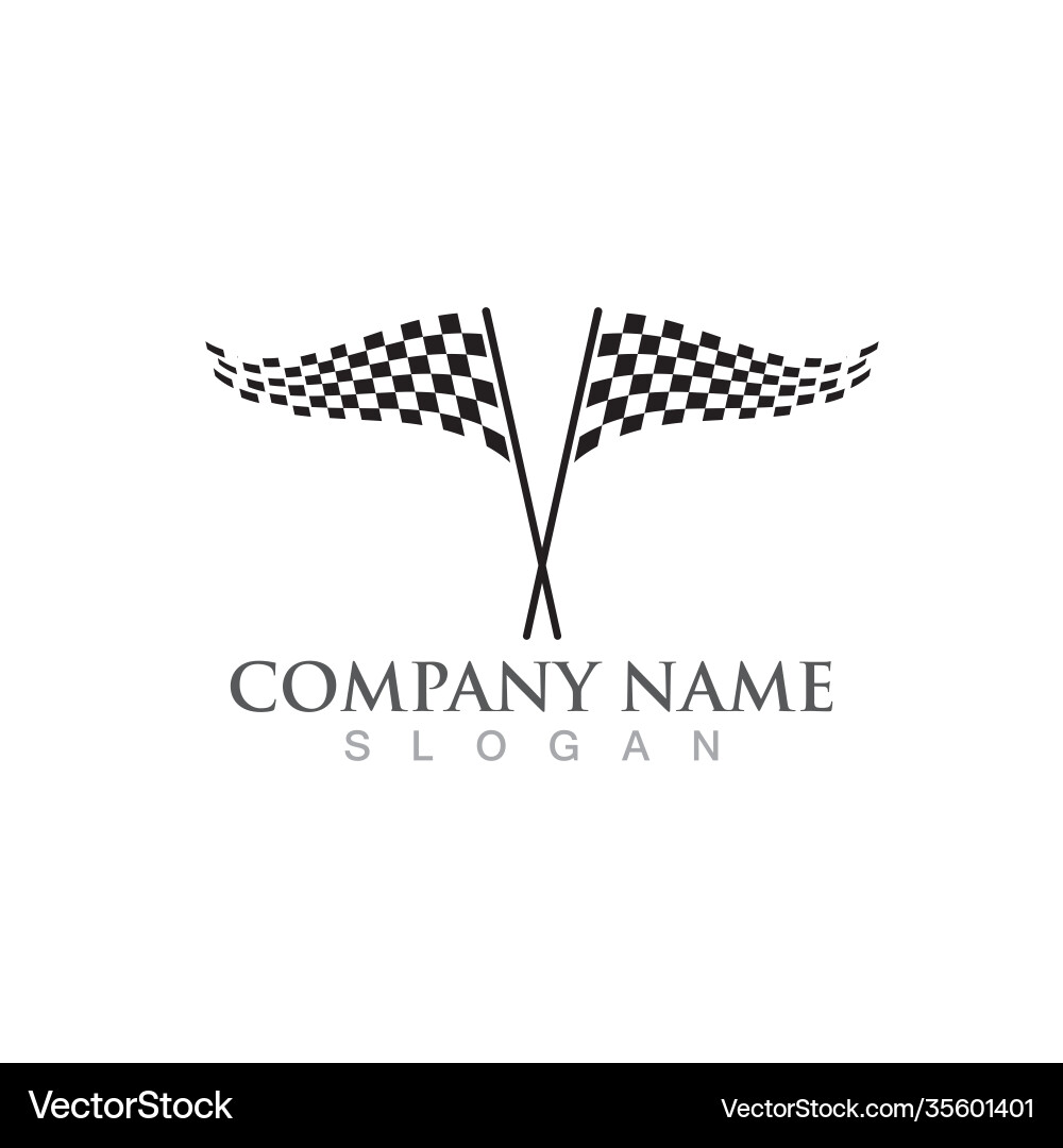Race flag logo and symbol design Royalty Free Vector Image