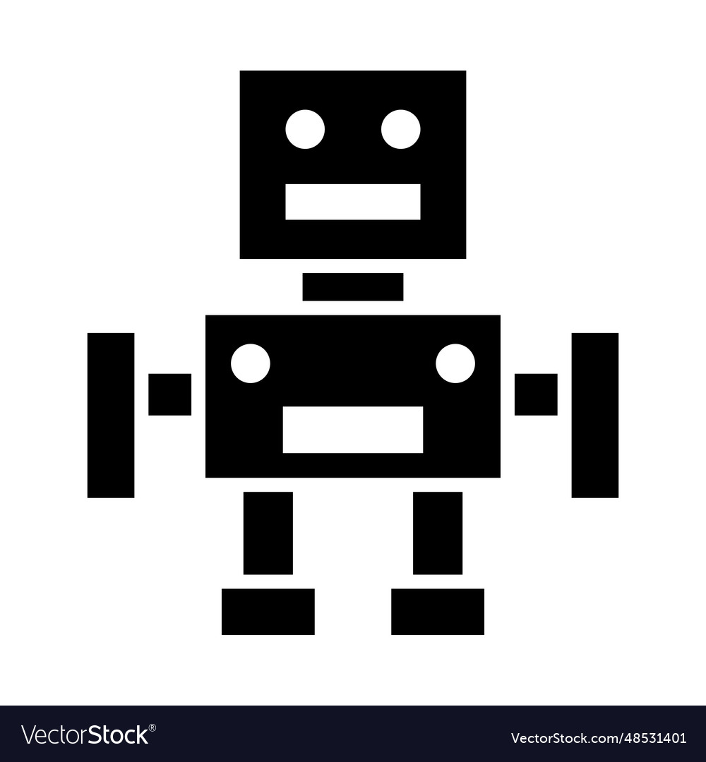Robot glyph icon for personal and commercial use Vector Image