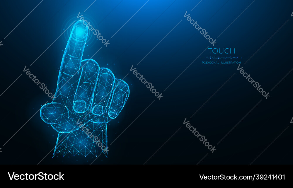 Touch the future concept polygonal of a hand Vector Image