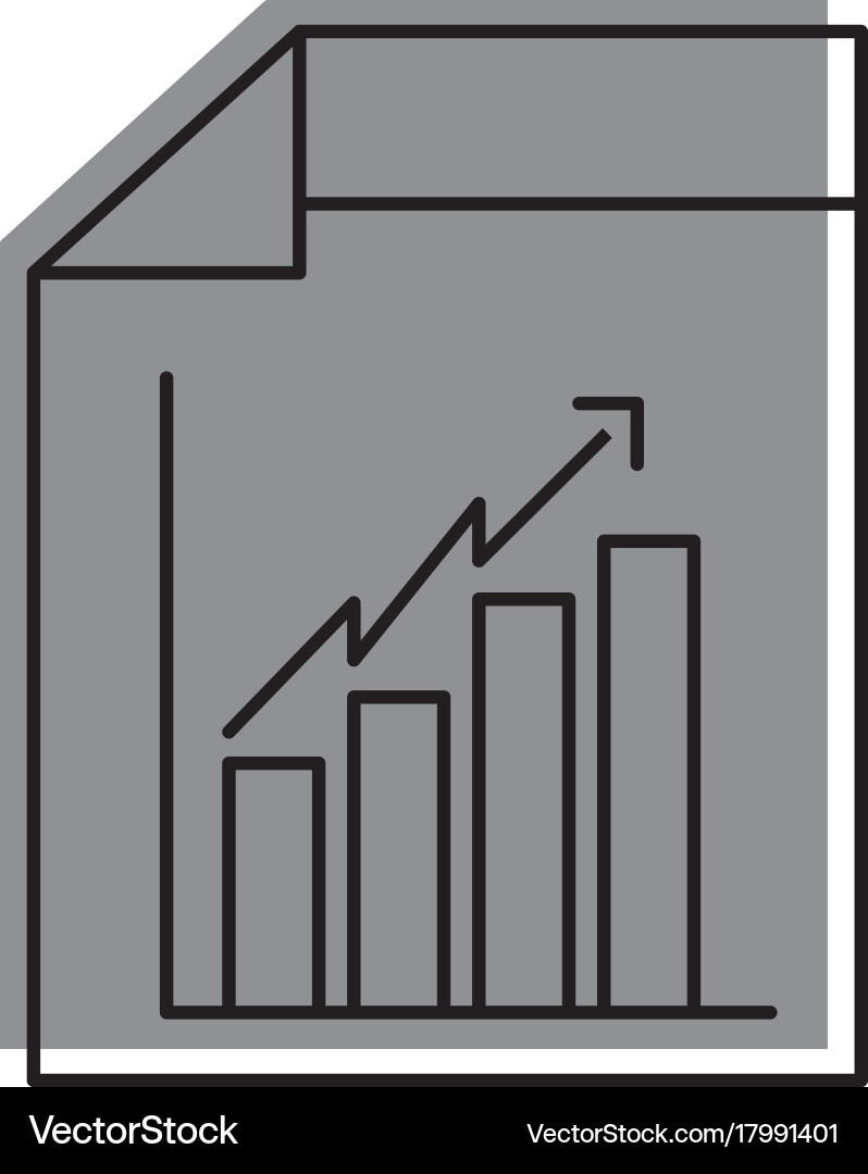 Web page financial graph arrow growth document Vector Image