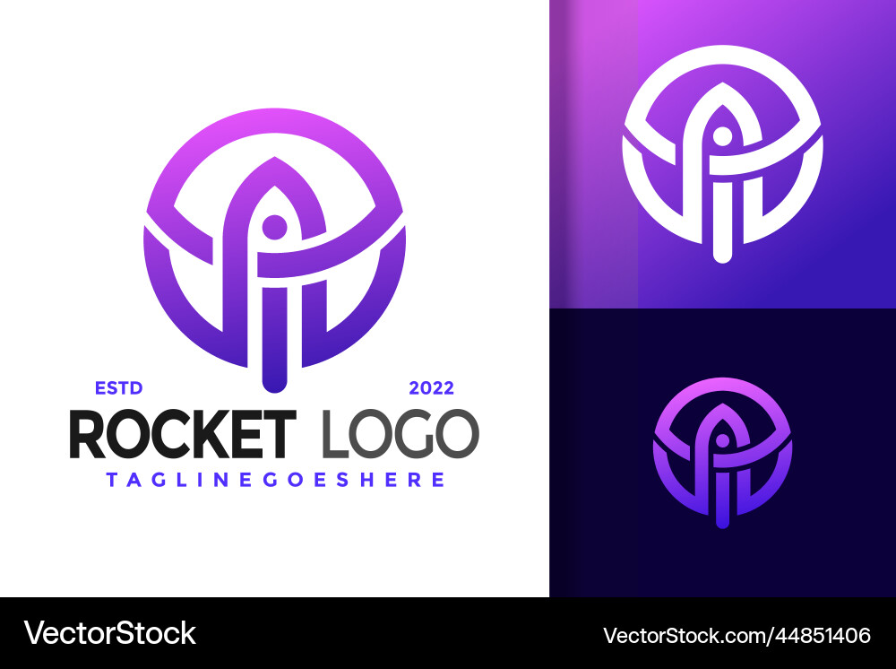A letter rocket logo design brand identity logos Vector Image