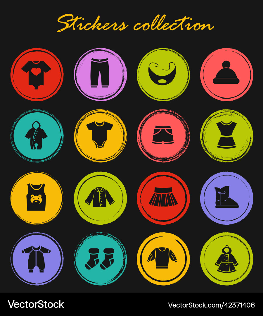 Baby clothes icons set Royalty Free Vector Image