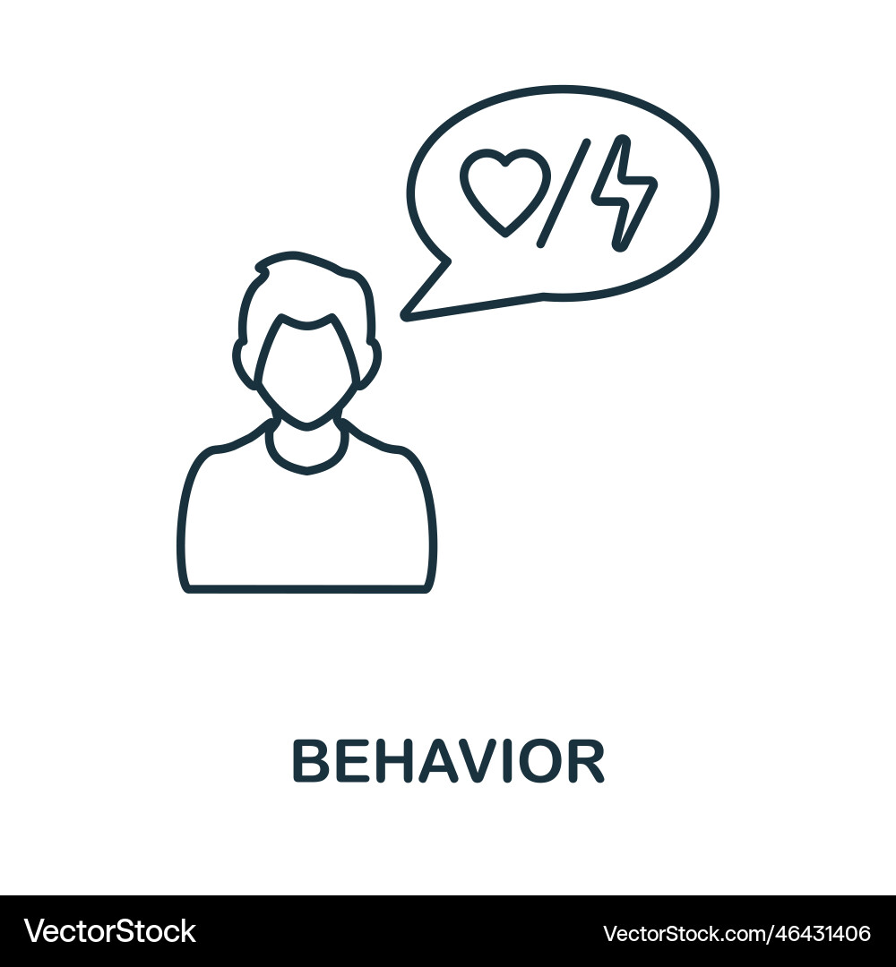 Behavior line icon colored element sign from Vector Image