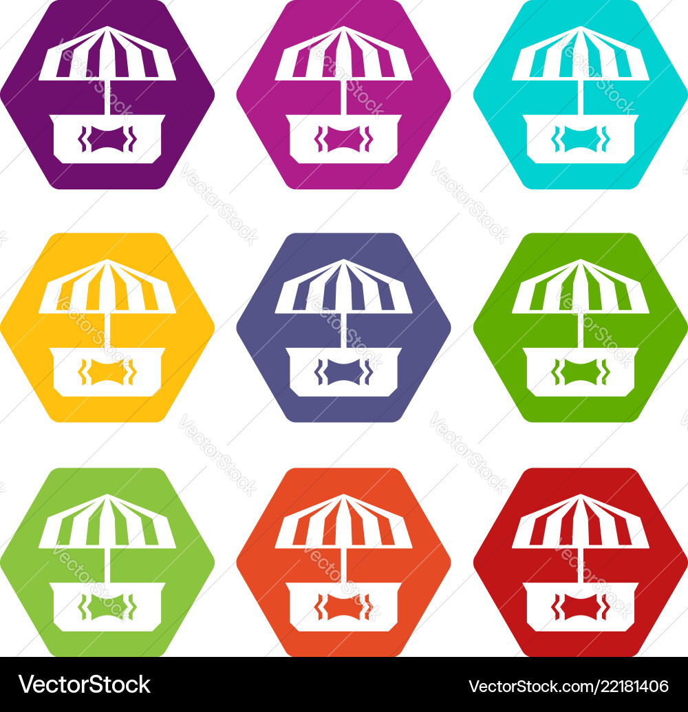Business stall icons set 9 Royalty Free Vector Image