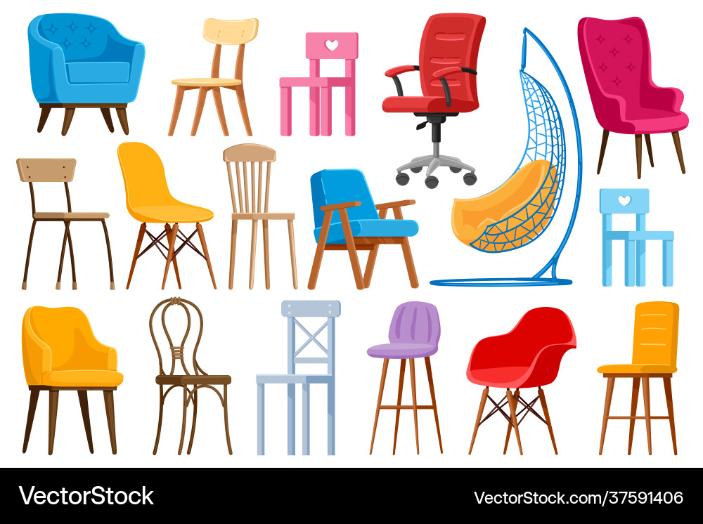Cartoon chairs home or office modern Royalty Free Vector