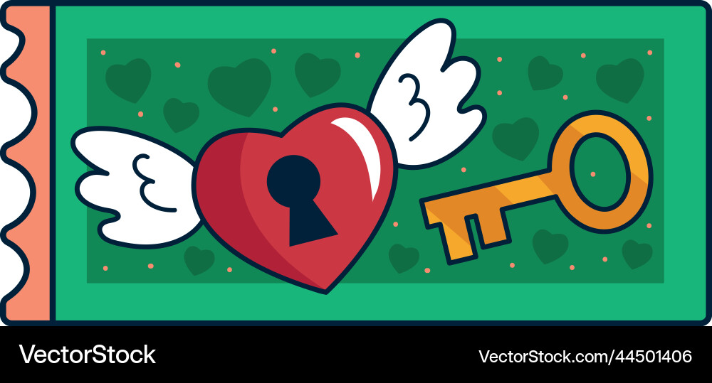 Love coupon with heart flying Royalty Free Vector Image