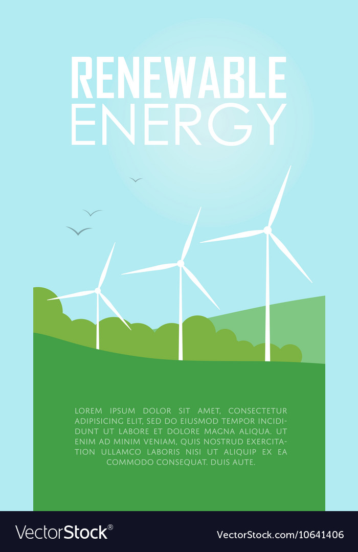 Renewable energy wind generator turbines Vector Image
