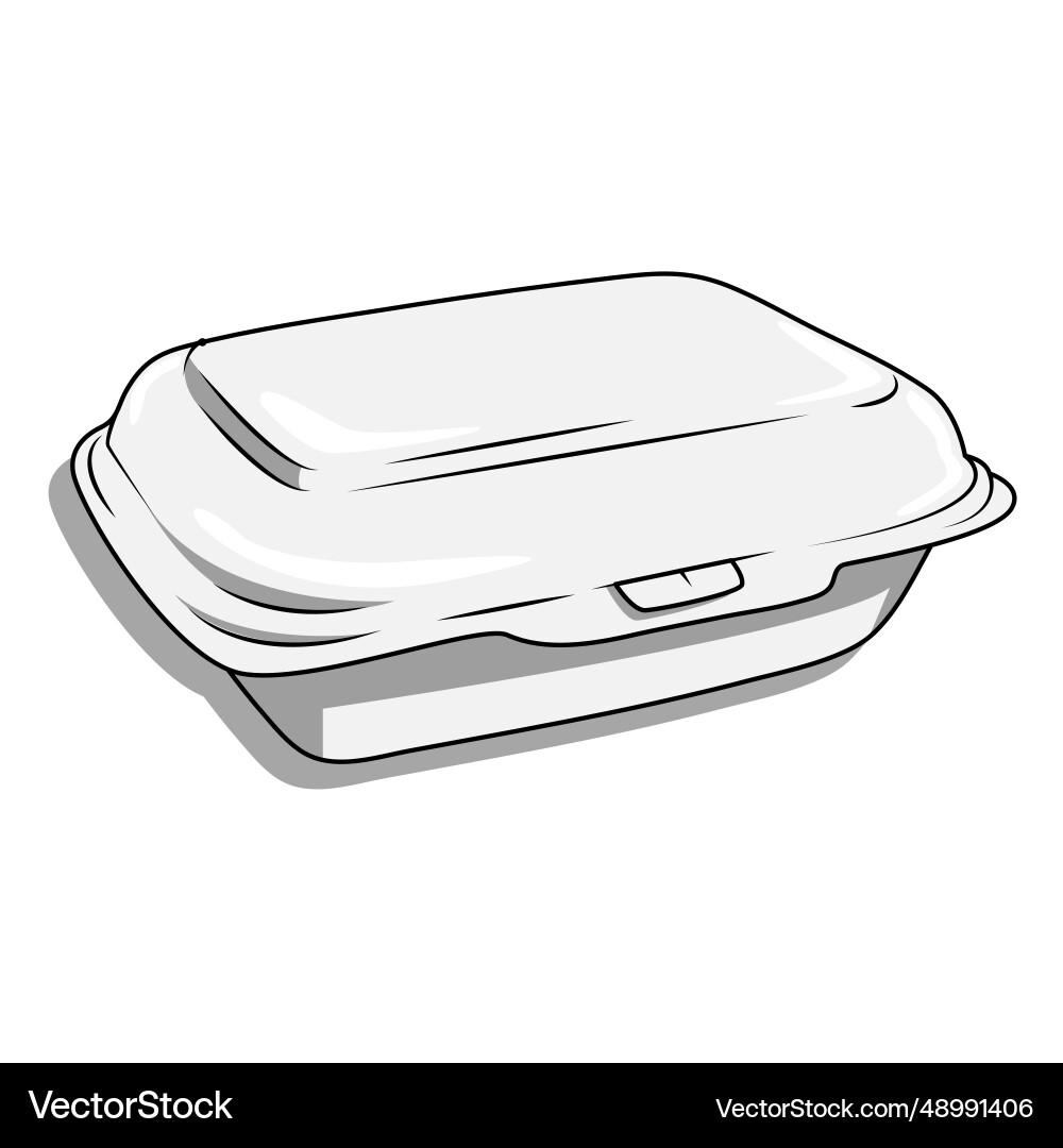 Simple styrofoam rice box Royalty Free Vector Image
