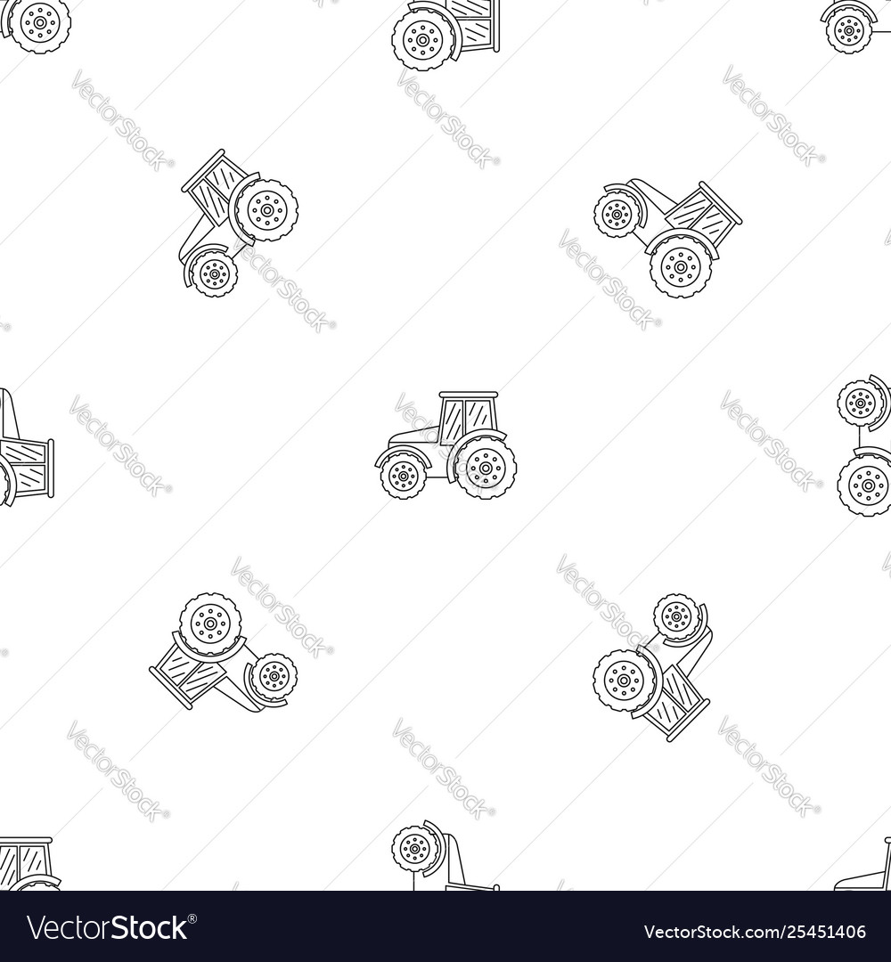 Tractor pattern seamless Royalty Free Vector Image