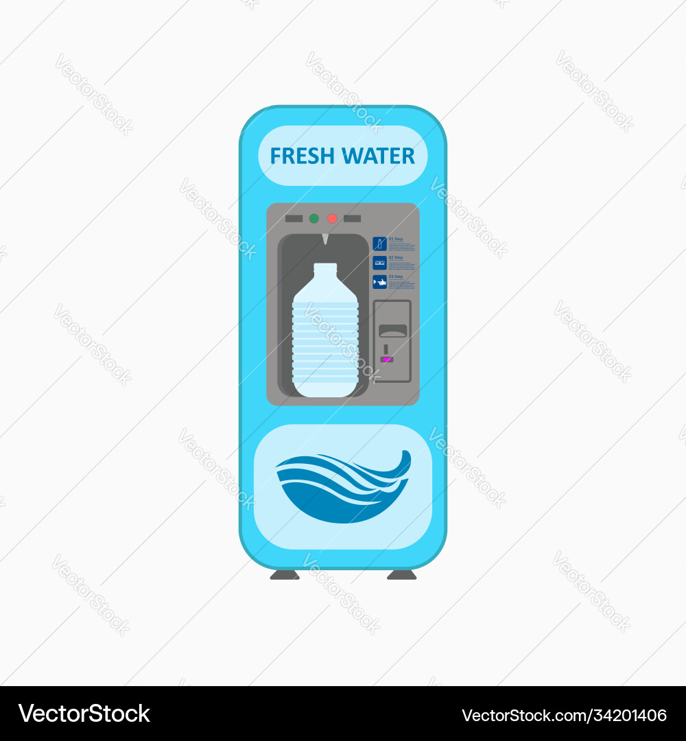 Water vending machine with full bottle Royalty Free Vector