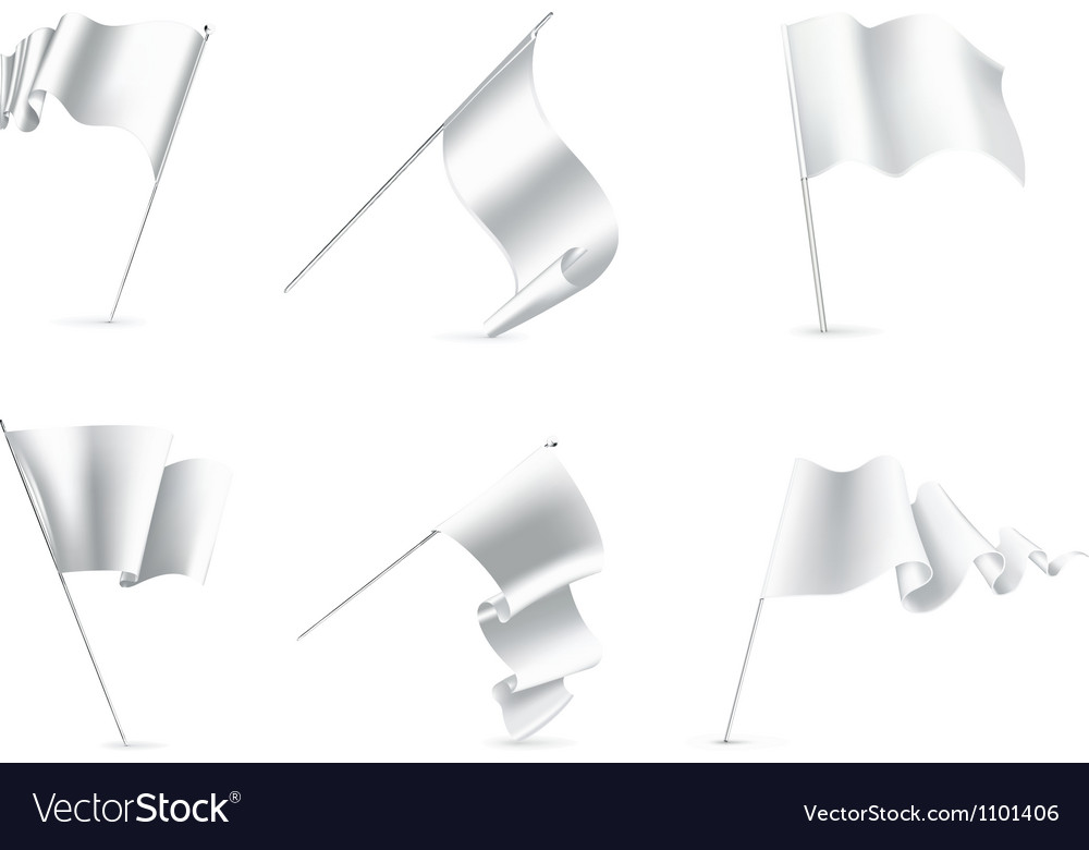 White flags set Royalty Free Vector Image - VectorStock