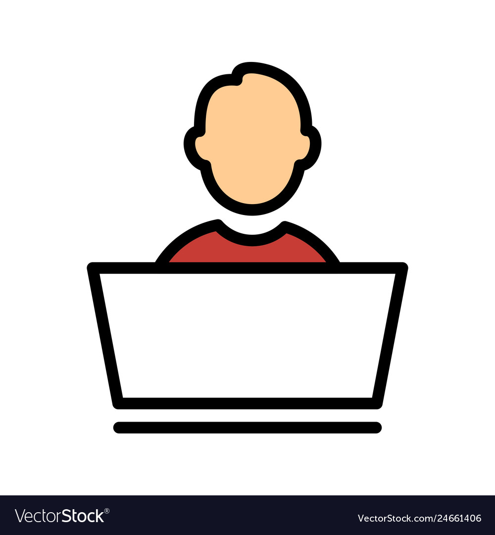 Working on laptop icon Royalty Free Vector Image