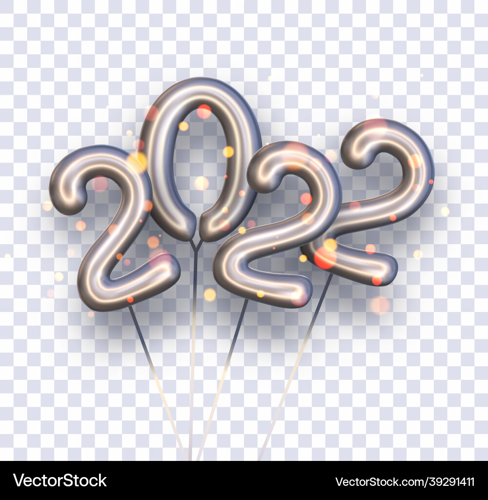 2022 balloon number on transparent background Vector Image