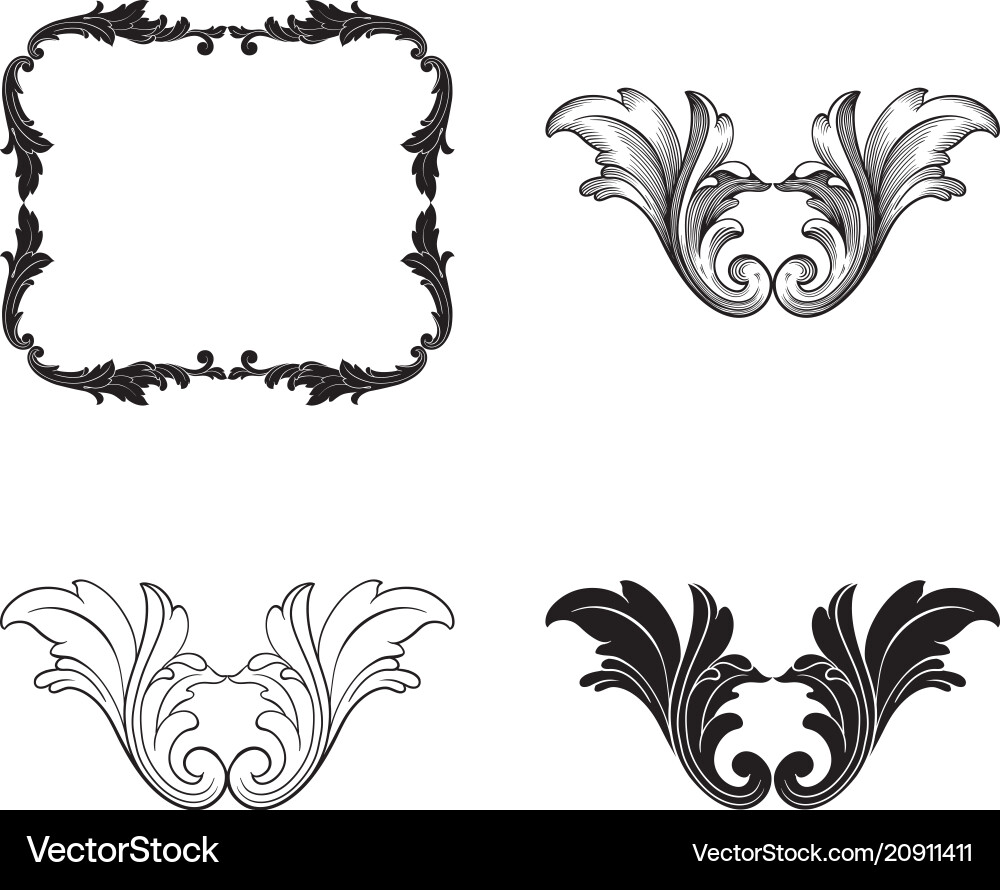 Baroque of vintage elements for design Royalty Free Vector