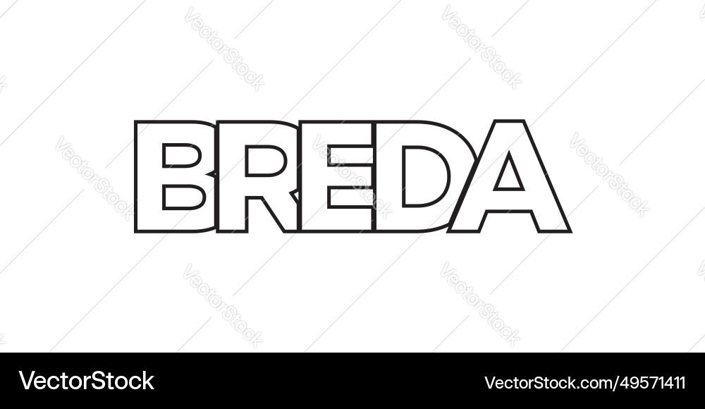 Breda in the netherlands emblem design Royalty Free Vector