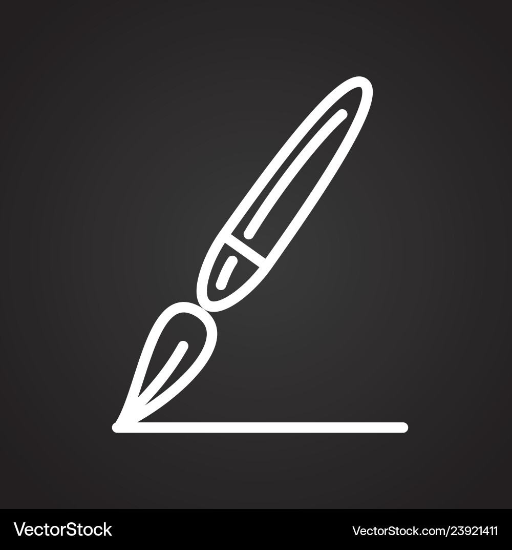 Brush line icon on black background for graphic Vector Image