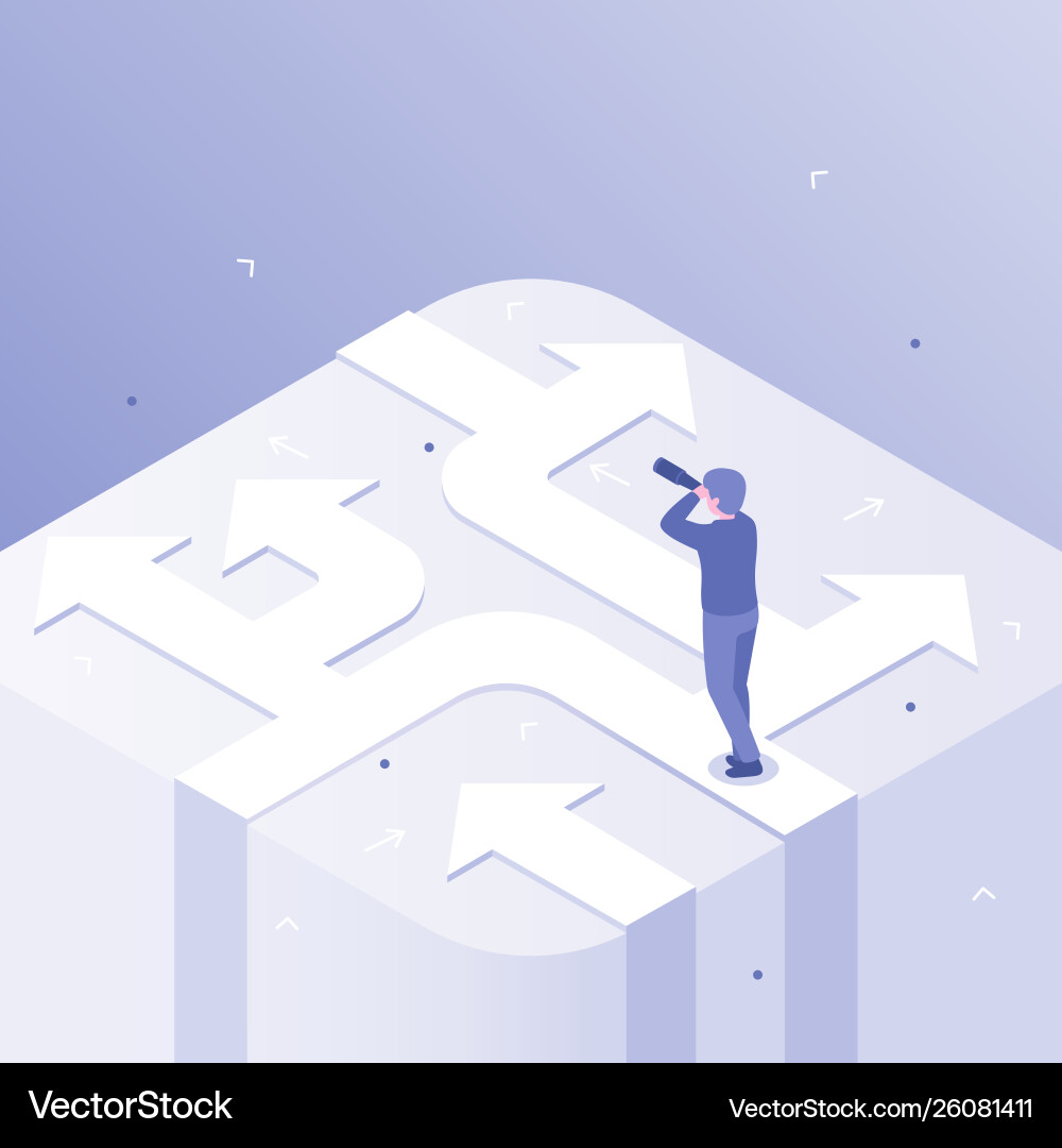 Businessman decision business direction choice Vector Image
