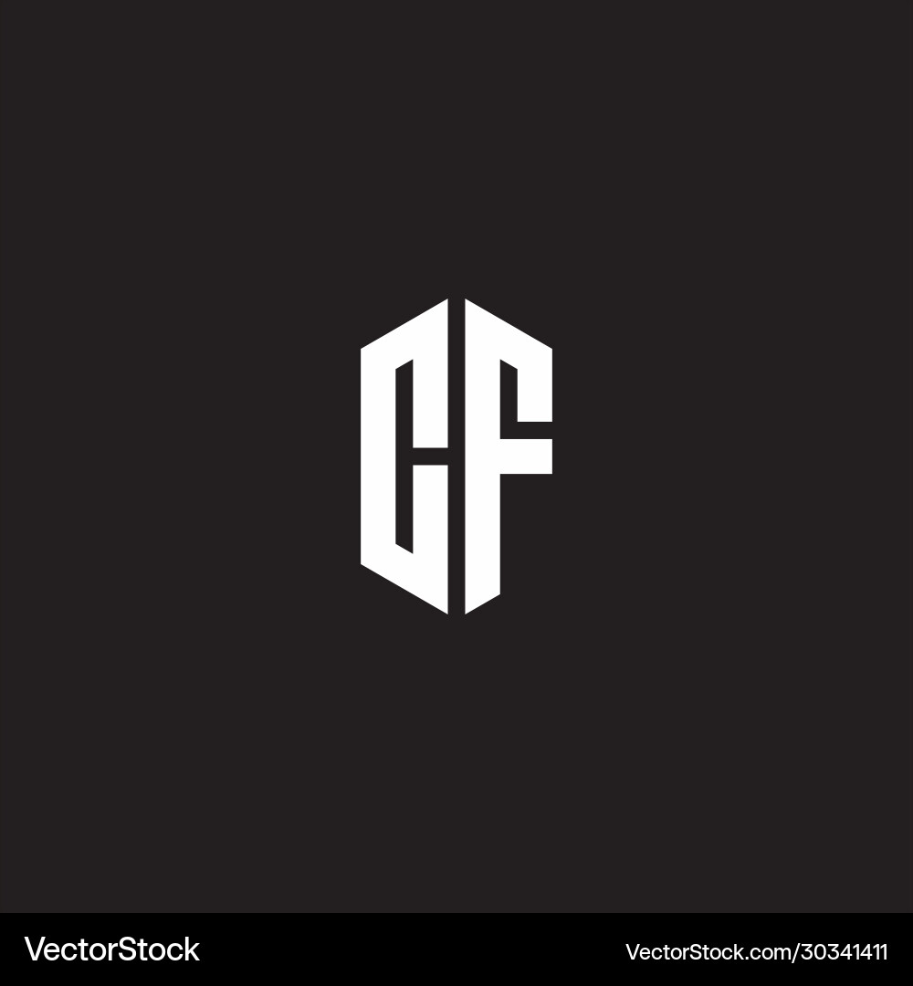 Cf logo monogram with hexagon shape style design Vector Image