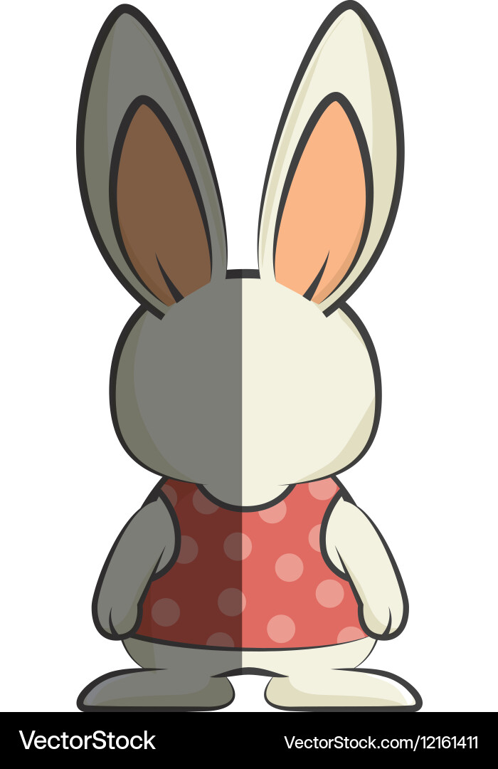 Cute rabbit character kawaii style Royalty Free Vector Image
