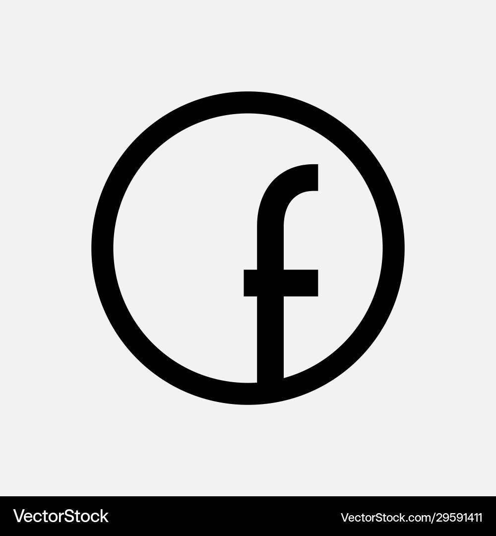 Letter f in a circle on white background Vector Image