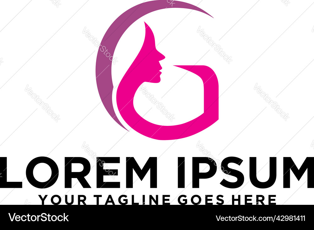 Letter g spa salon logo Royalty Free Vector Image