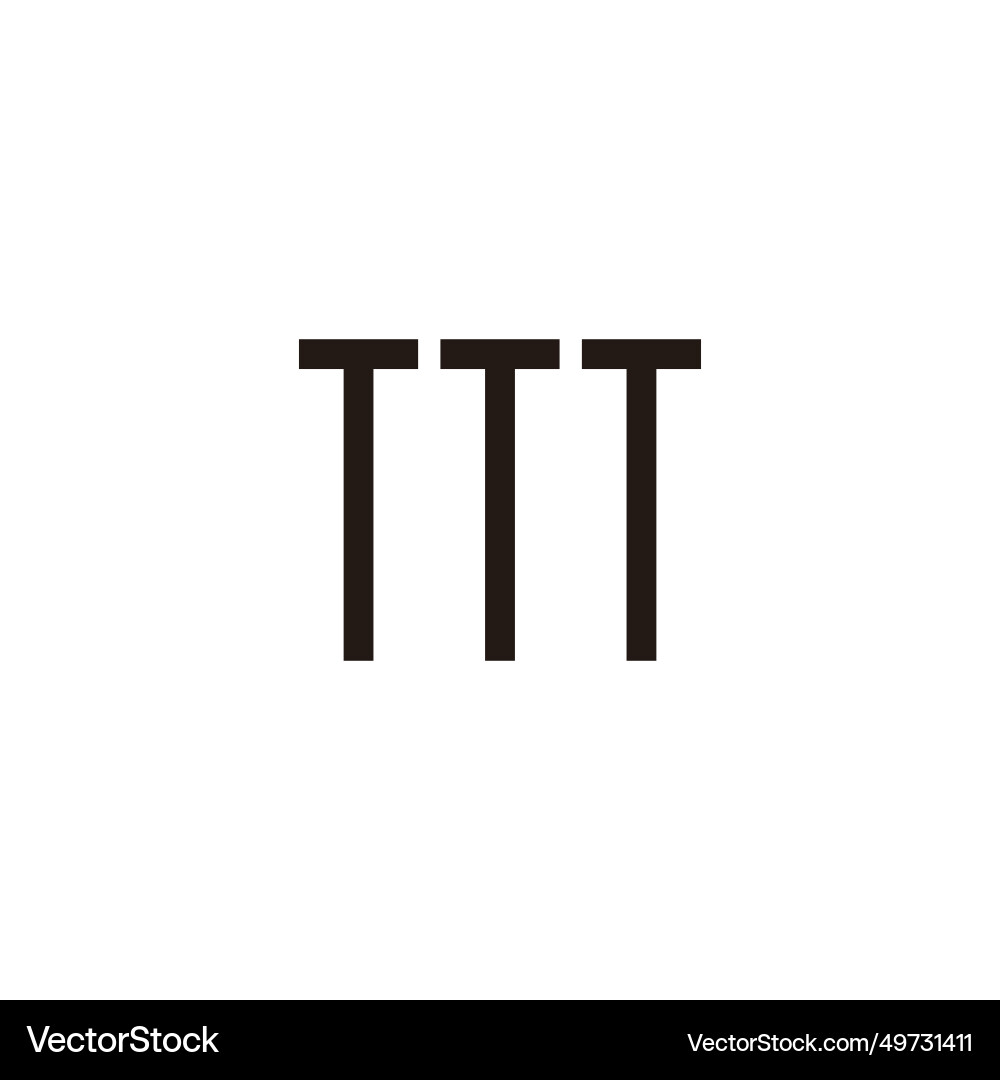 Letter ttt m geometric symbol simple logo Vector Image