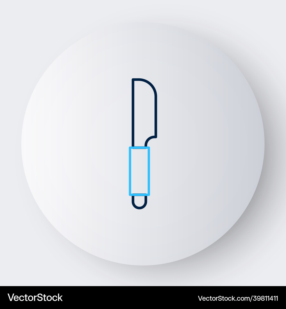 Line knife icon isolated on white background Vector Image