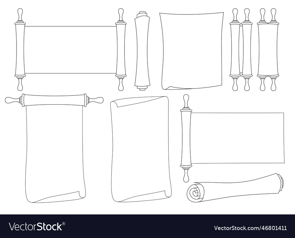 Old scroll design isolated on white background Vector Image