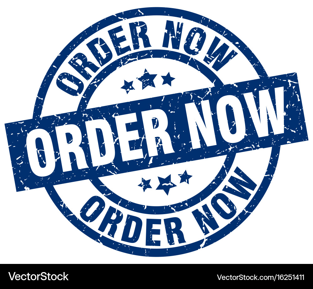 Order now blue round grunge stamp Royalty Free Vector Image