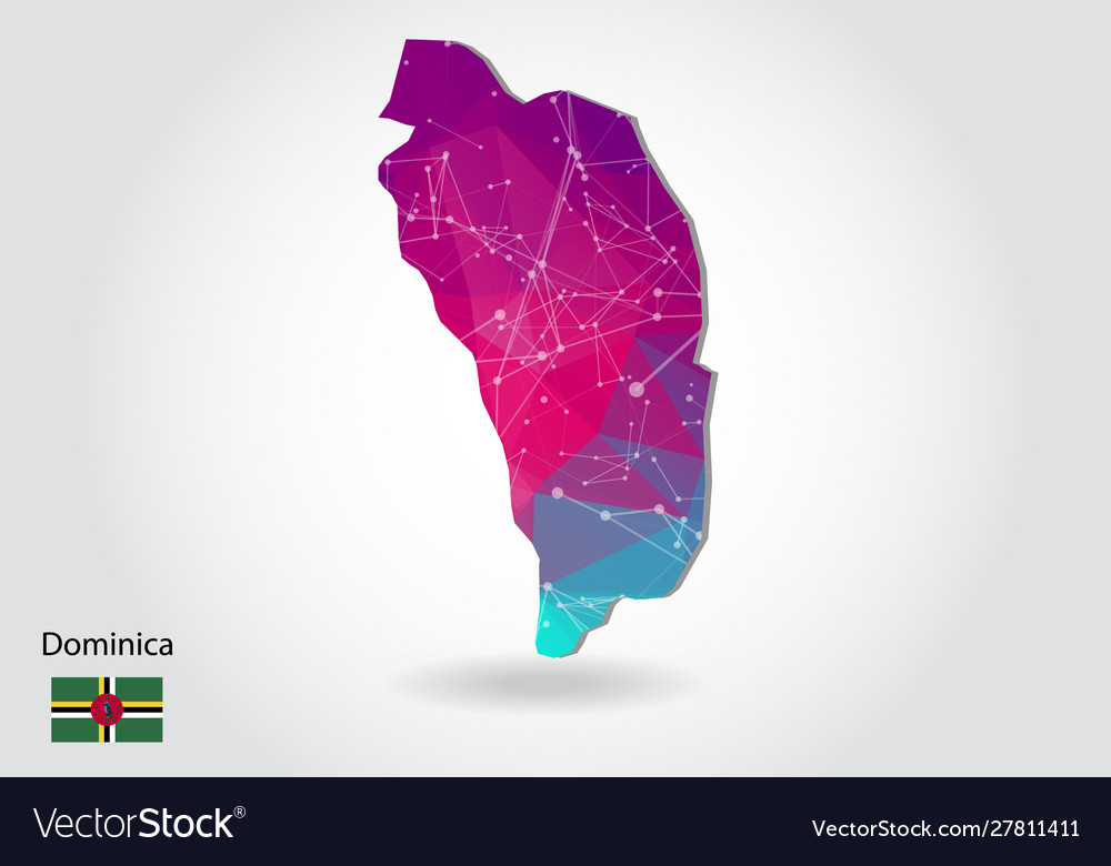 Polygonal dominica map low poly design made Vector Image