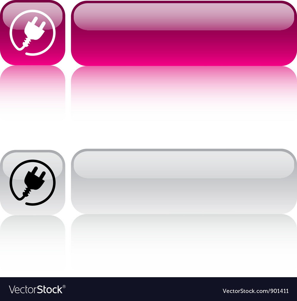 Power plug square button Royalty Free Vector Image