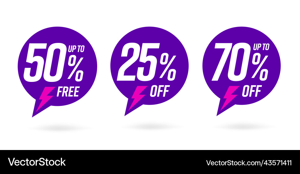 Price discount promotion speech bubble sticker set